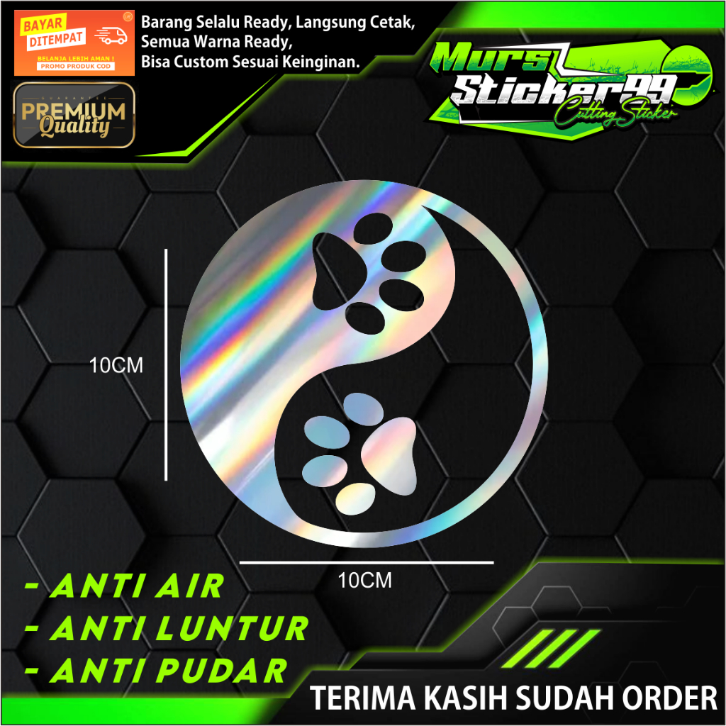 Jual Sticker YIN YANG KAKI KUCING Cocok Untuk Motor , Mobil Dan Lain ...