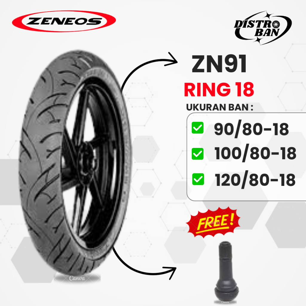 Jual BAN MOTOR TIGER RX KING DAN SCORPIO ZENEOS ZN91 RING 18 90/80 ,100 ...