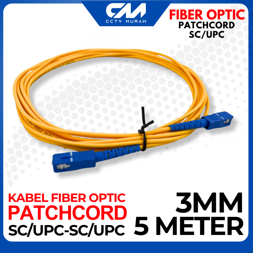 Jual KABEL PATCHCORD 2M, 3M, 5M FIBER OPTIK SC/UPC-UPC/SC 3mm | Shopee ...