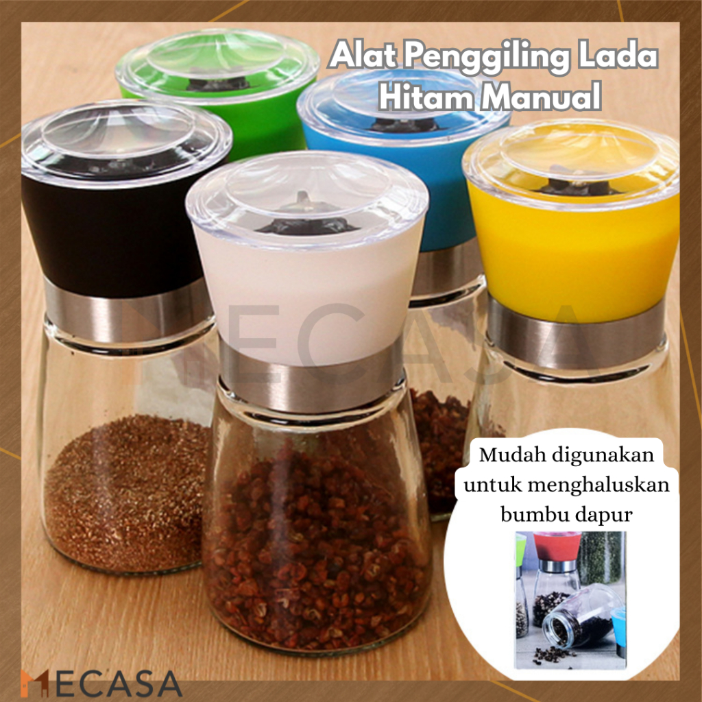Jual Penggiling Lada Manual Botol Penggiling Kaca Penghalus Bumbu Lada ...