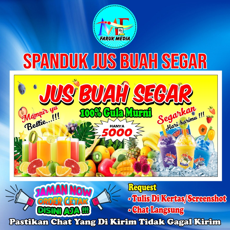 Jual Spanduk banner jus buah segar terbaru paling keren ukuran 160x60 ...