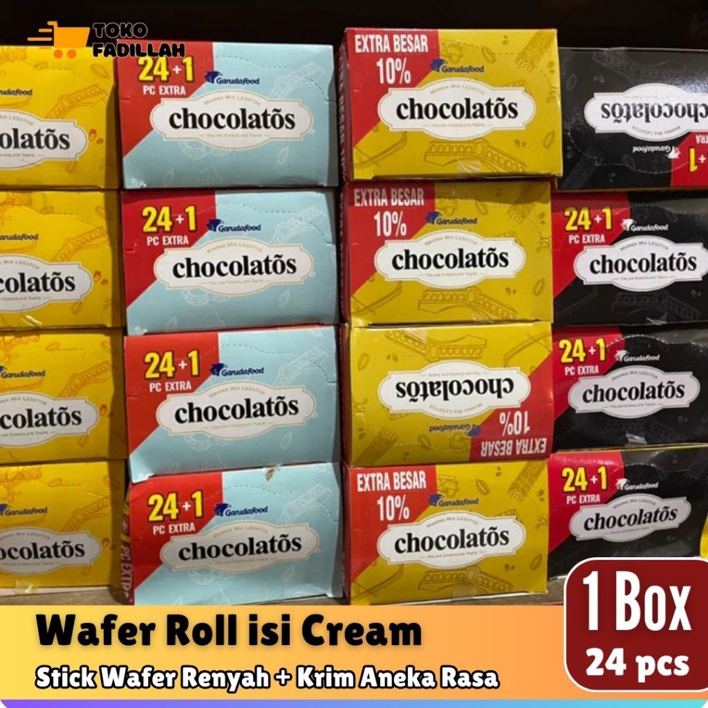 Jual Chocolatos Wafer Stick Extra Besar Box isi 24 pcs | Shopee Indonesia