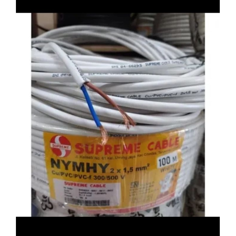 Jual Kabel Serabut Supreme NYMHY 2x1.5mm Putih Original | Shopee Indonesia