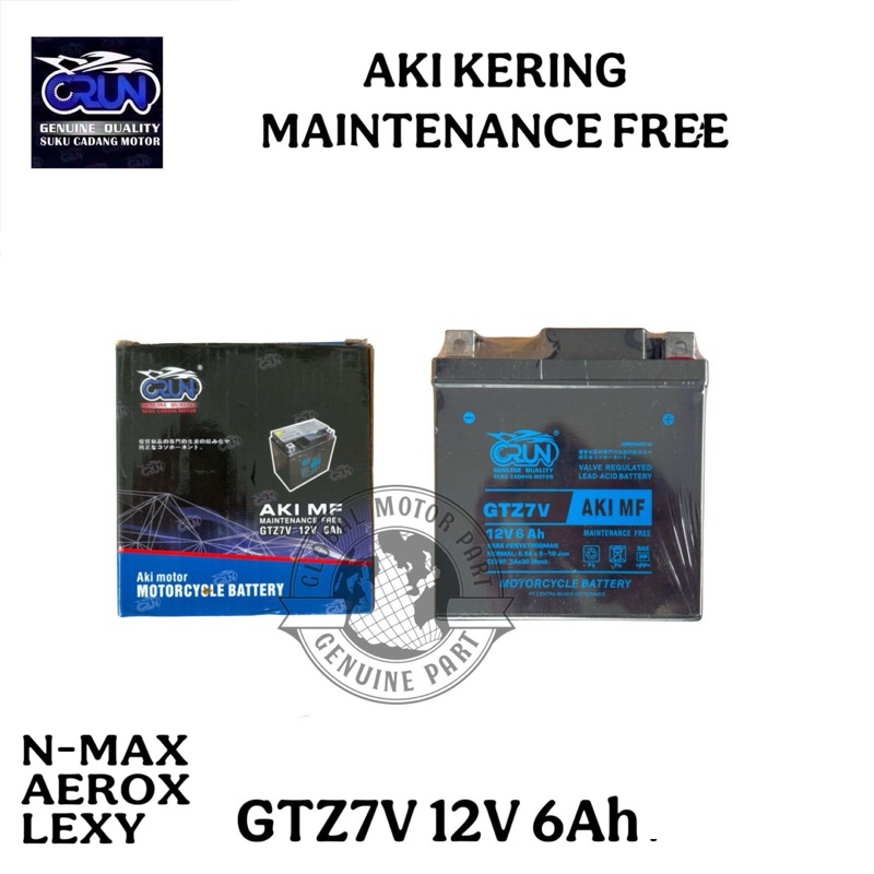 Jual Crun Baterai Aki Motor GTZ7V 12V 6Ah Ampere Yamaha Nmax Aerox Lexy ...