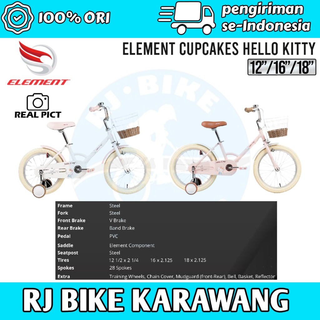 Jual Sepeda Mini Element Kids Bike Cupcakes Hello Kitty | Shopee Indonesia
