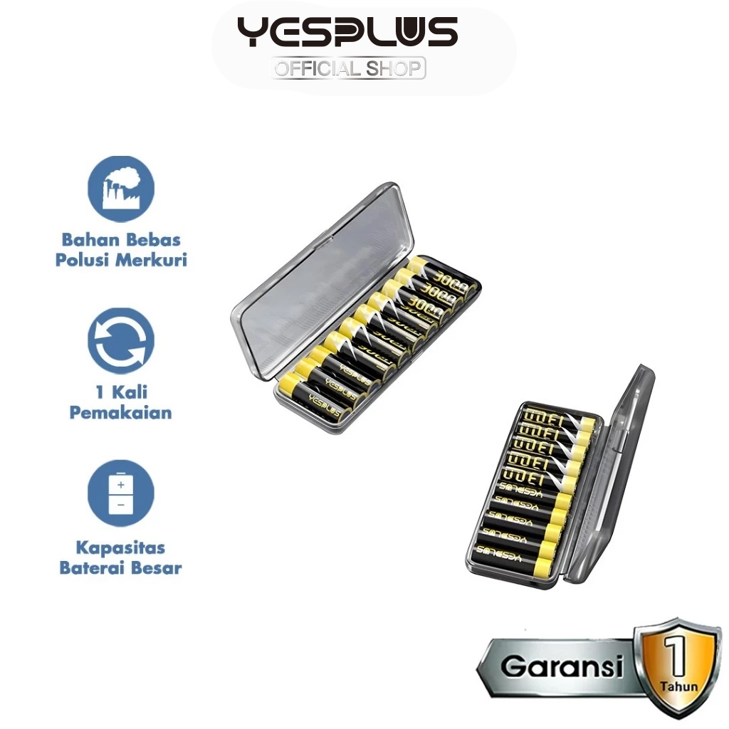 Jual Baterai YESPLUS YS-933 LR6 1.5V AA 3000mAh / LR03 1.5V AAA 1.300mAH Battery isi 10pcs ...