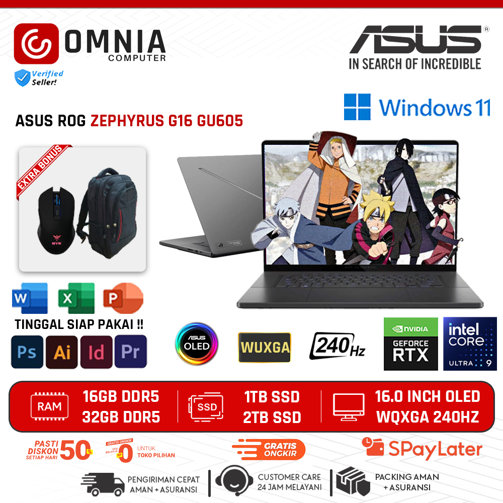 Jual Asus Rog Zephyrus G16 Gu605mz Oled Intel Core Ultra 9 185h 32gb ...