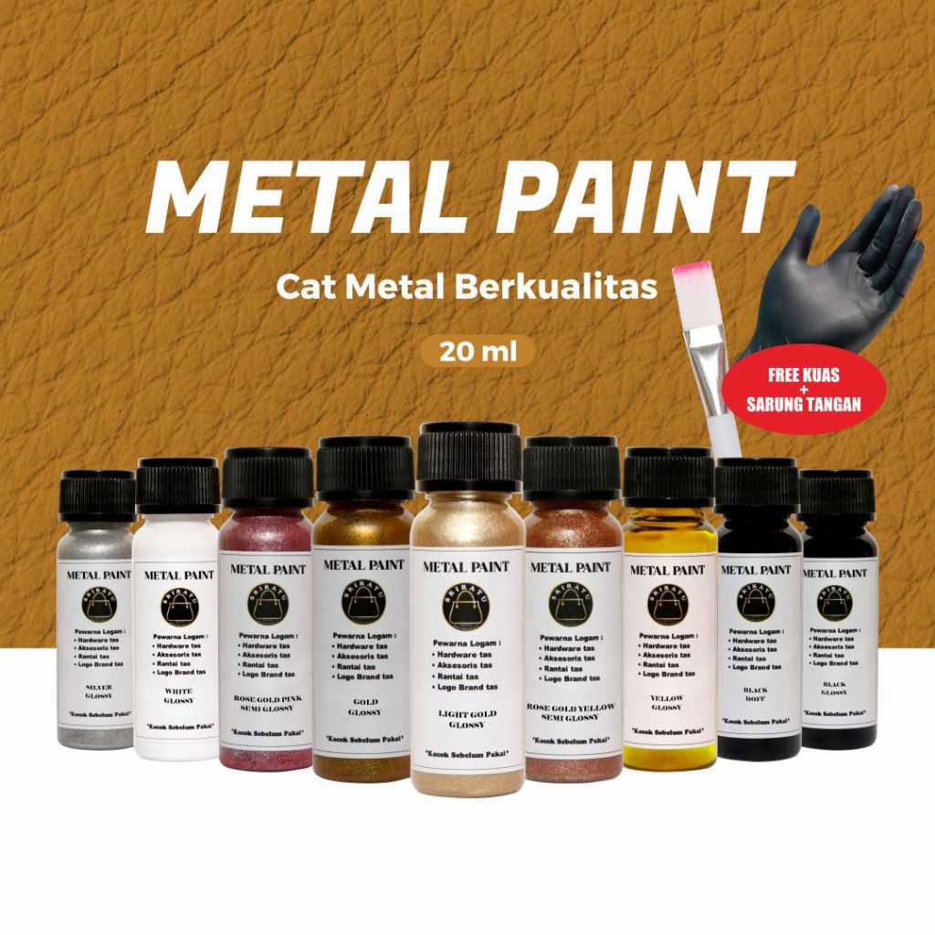 Jual Metal Paint 20ml - Cat Rantai Tas - Cat Hardware Tas - Pewarna ...