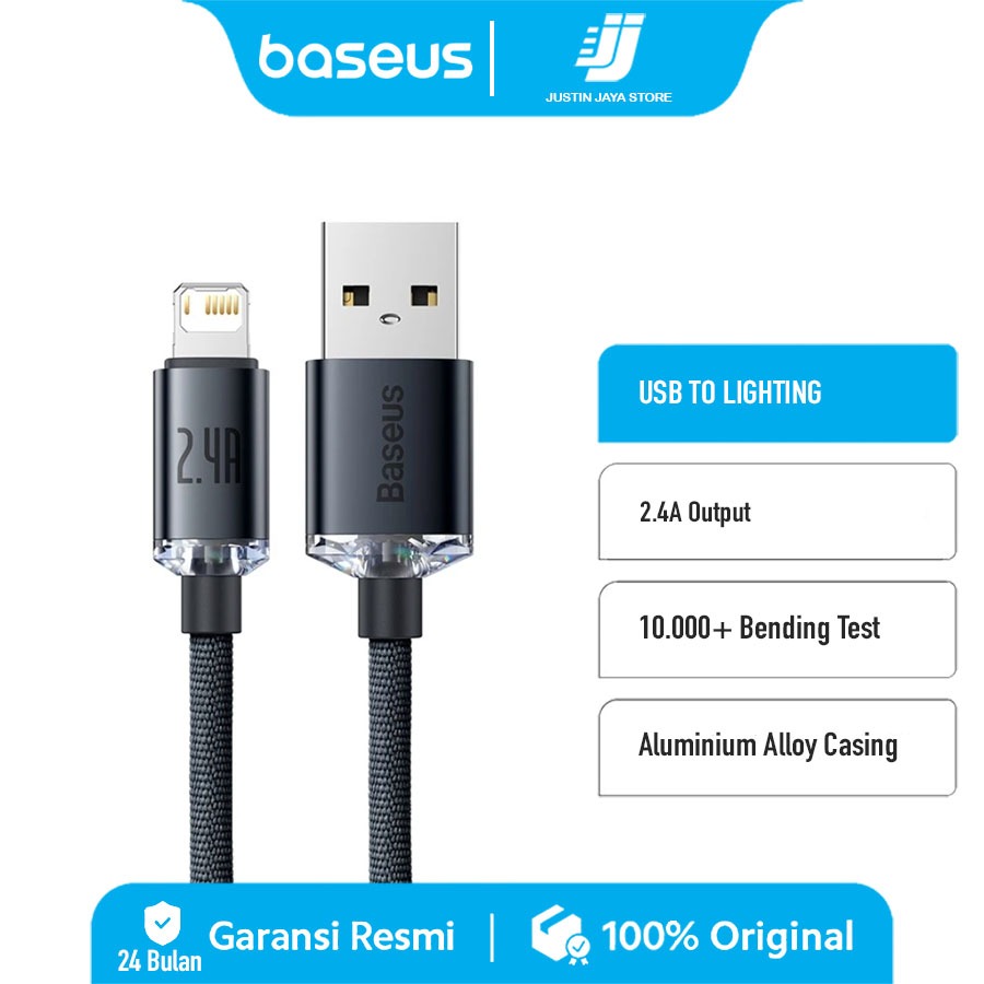 Jual Baseus Kabel Data Iphone Cable USB to Lightning Crystal Shine Fast ...