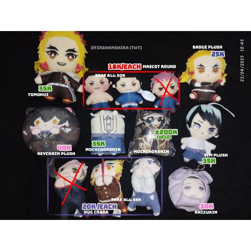 Jual CLEARANCE SALE !! Official anime plush Mochikororin KNY JJK ...