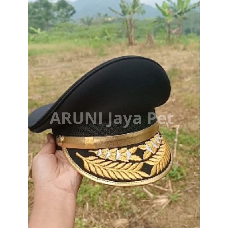 Jual Topi Pet paskibra full hitam | Shopee Indonesia
