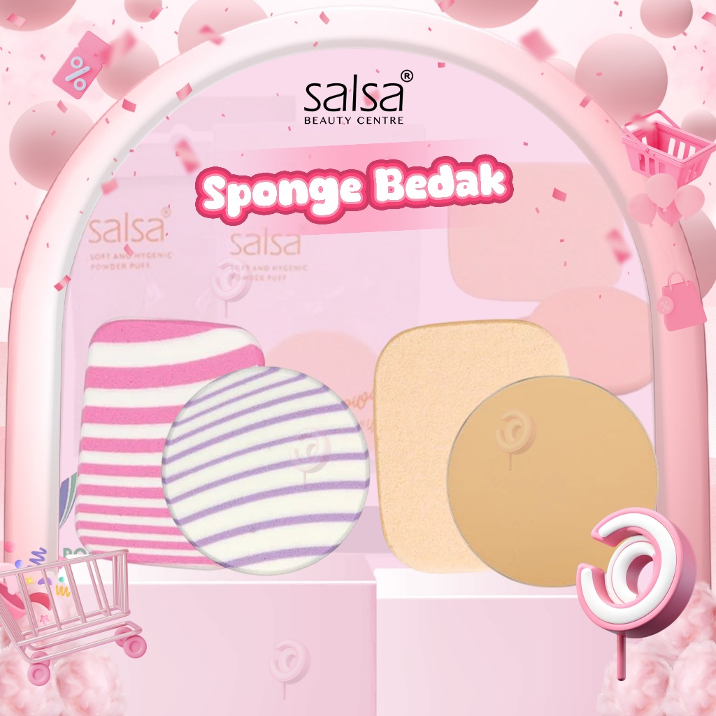 Jual SALSA - SPONGE BEDAK - Spon Basah Bulat & Persegi Puff Spons Bedak ...