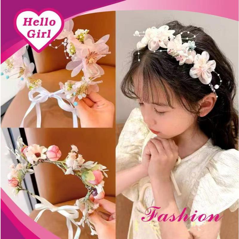 Jual Hello Girl) B25 Bandana Mutiara Bunga Bando Wanita Atau Anak Aksesoris Rambut Import ...