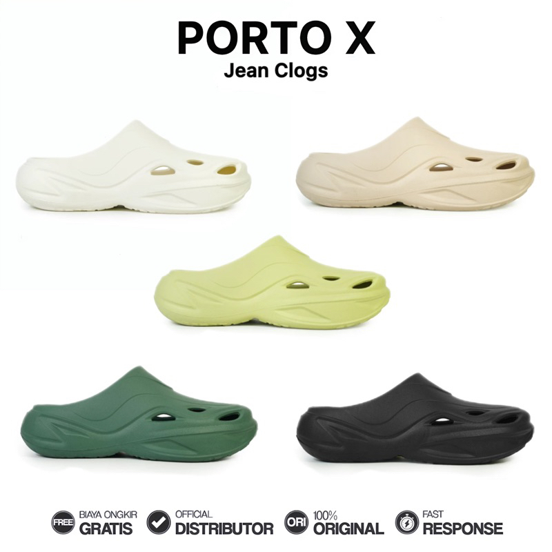 Jual Porto X - Sandal Jean Clogs Slop Karet Recovery Unisex Wanita Pria ...