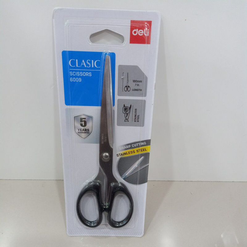 Jual Deli Gunting Teflon / Scissors anti karat nyaman digenggam 6009 ...