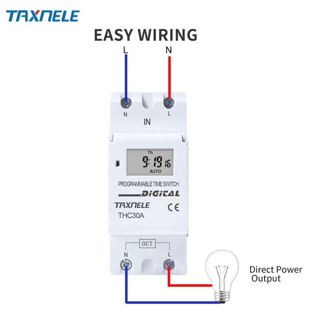 Jual Digital TIME SWITCH Relay Timer Control AC 220V THC30A Din Rail 2 wire Weekly 7 Days ...
