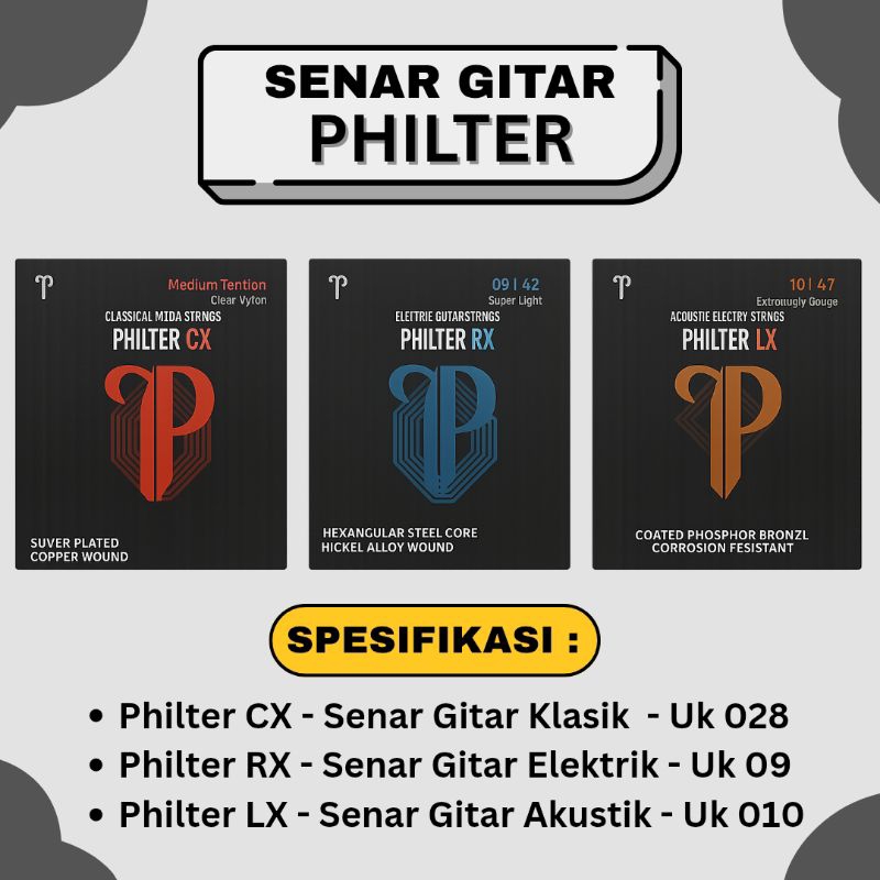 Jual Senar Gitar Philter CX RX LX Original | Nylon Akustik Elektrik ...