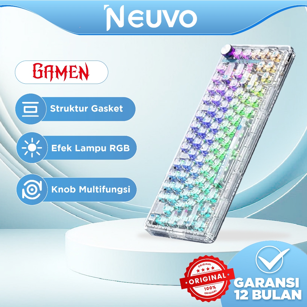 Jual GAMEN Keyboard Transparent Gaming Titan Pro Mechanical Keyboard ...