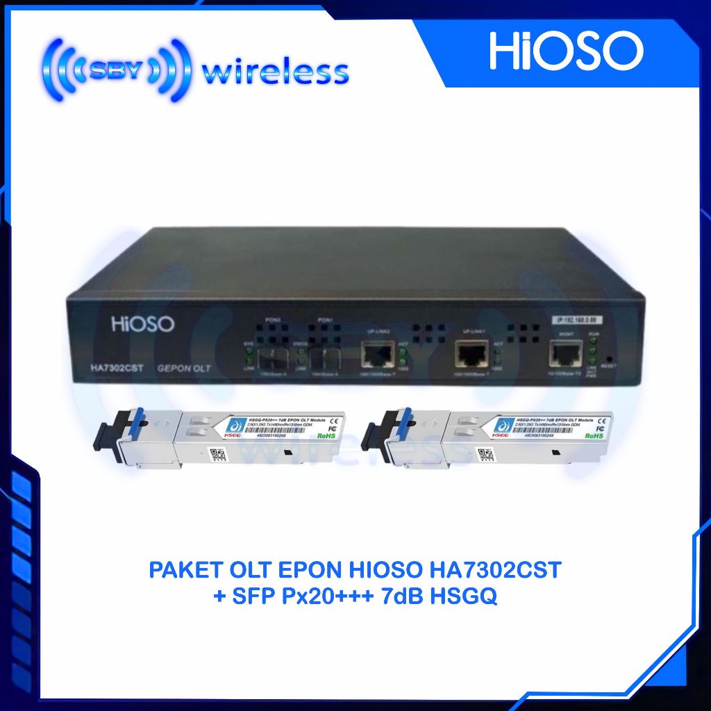 Jual PAKET OLT EPON HIOSO HA7302CST With SFP Px20+++ 7dB HSGQ | Shopee ...
