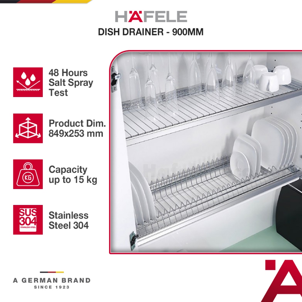 Jual Hafele Allegro Rak Piring Dish Rack Stainless Steel Kabinet Dapur ...