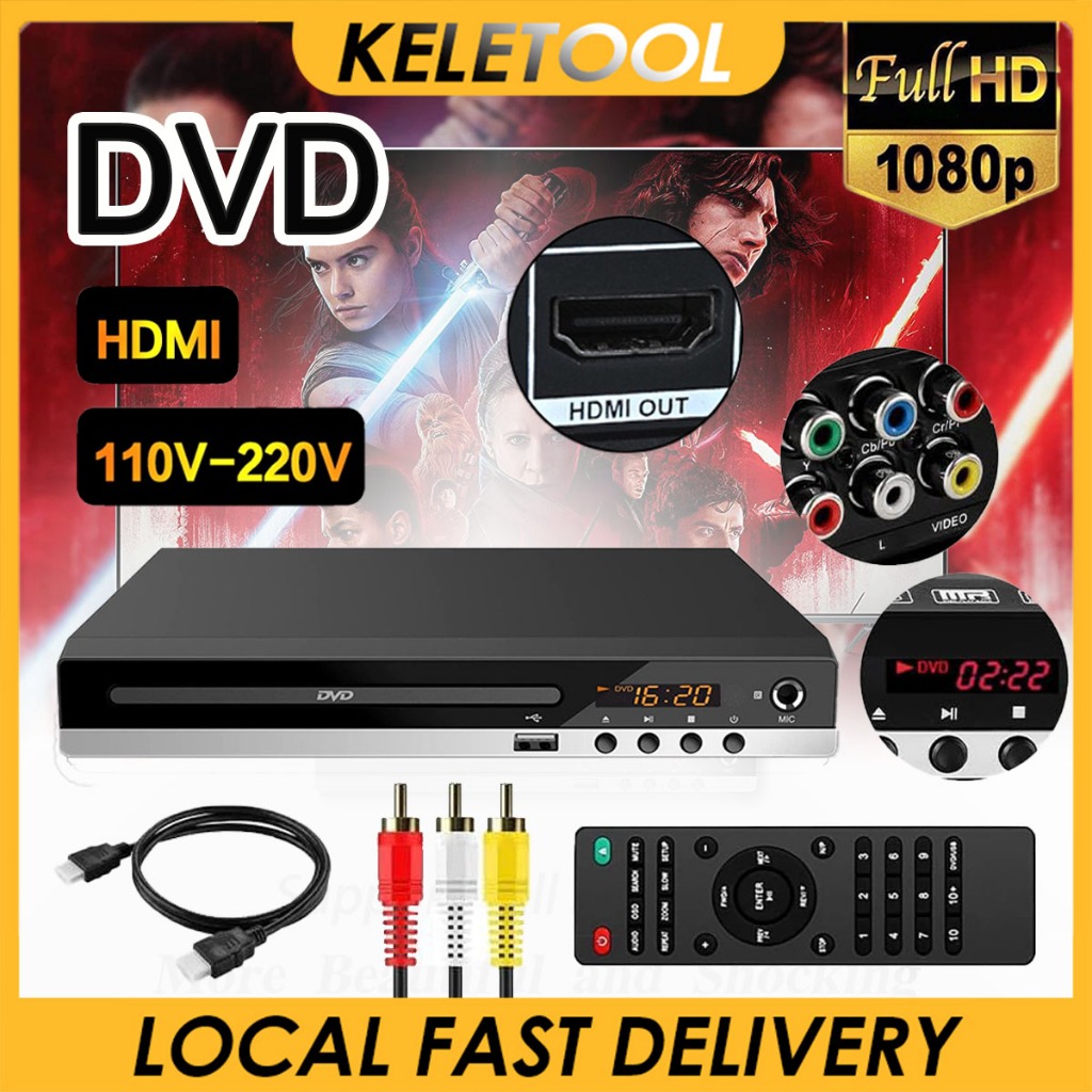 Jual DVD Media Player 1080P Pemutar DVD CD HD VCD USB 110V-240V ...