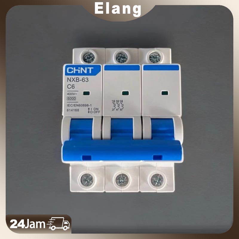 Jual MCB CHINT MCB 3 Pas 3 Phase 3P 6KA NXB-63 AC220V-480V kontaktor 3 phase 10A 40A ampere ...