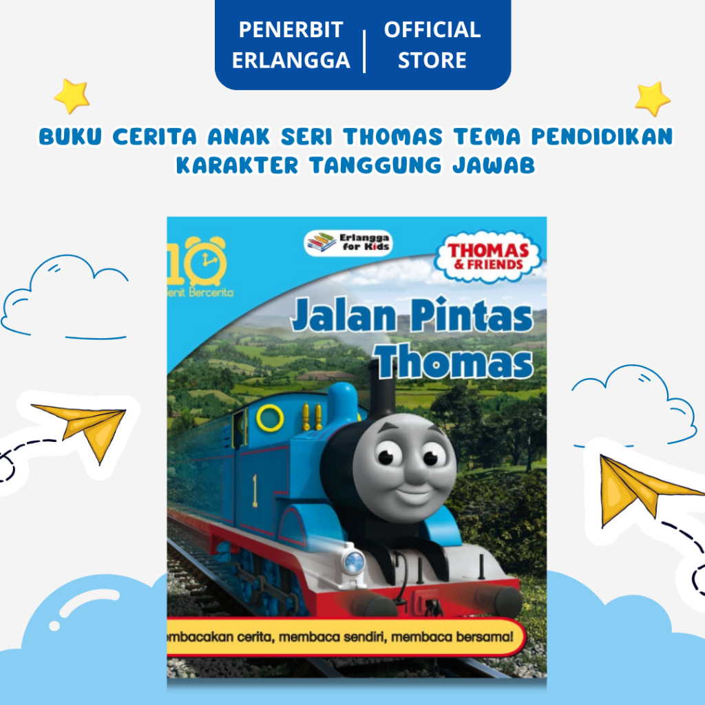 Jual [Erlangga Official] Buku Cerita Anak: Thomas & Friends: Jalan Pintas Thomas | Shopee Indonesia