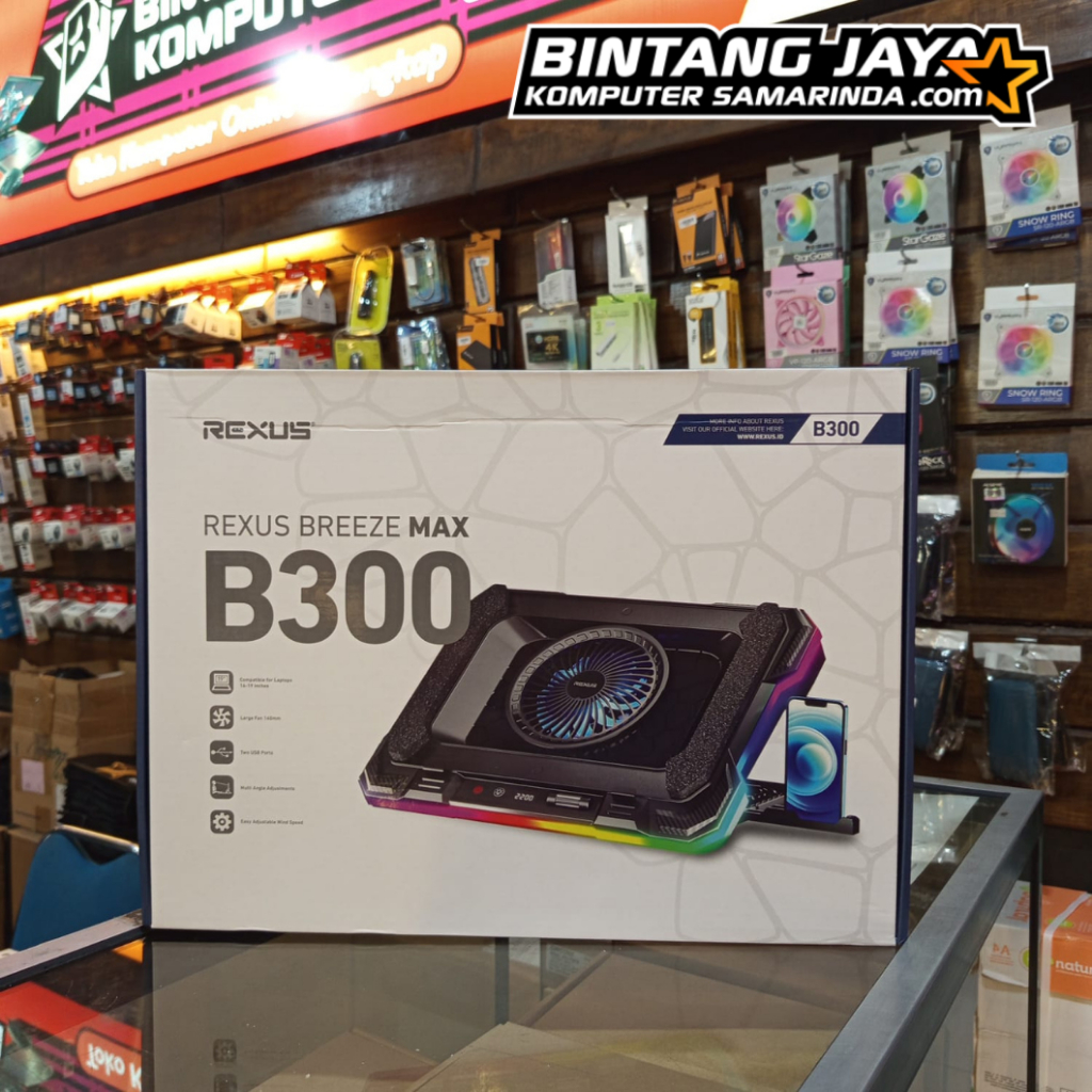 Jual Rexus B300 Cooling Pad Breeze Max RGB - Laptop Cooler 2200RPM ...