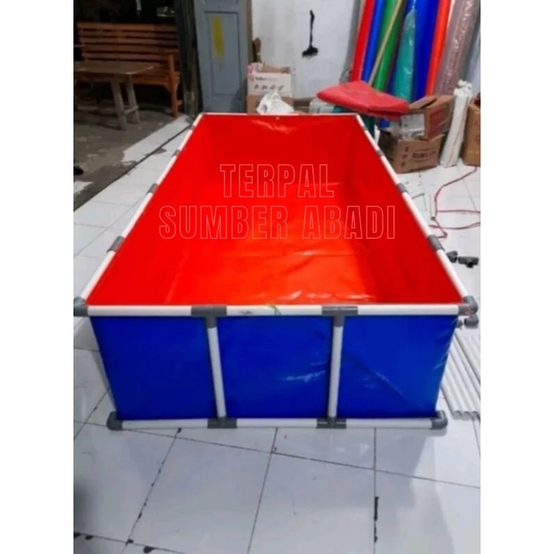 Jual terpal kolam ikan 200x80x30 A12 korea kolam terpal tebal siap ...