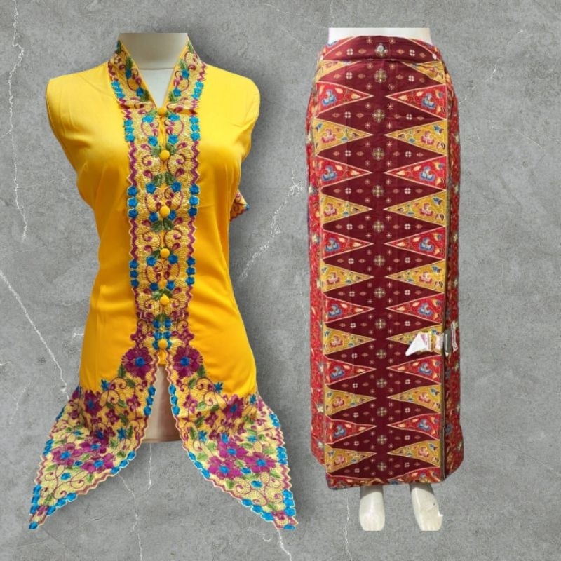Jual SK-New Produk Set Kebaya Encim Motif Bordir Bunga // Kebaya Encim ...
