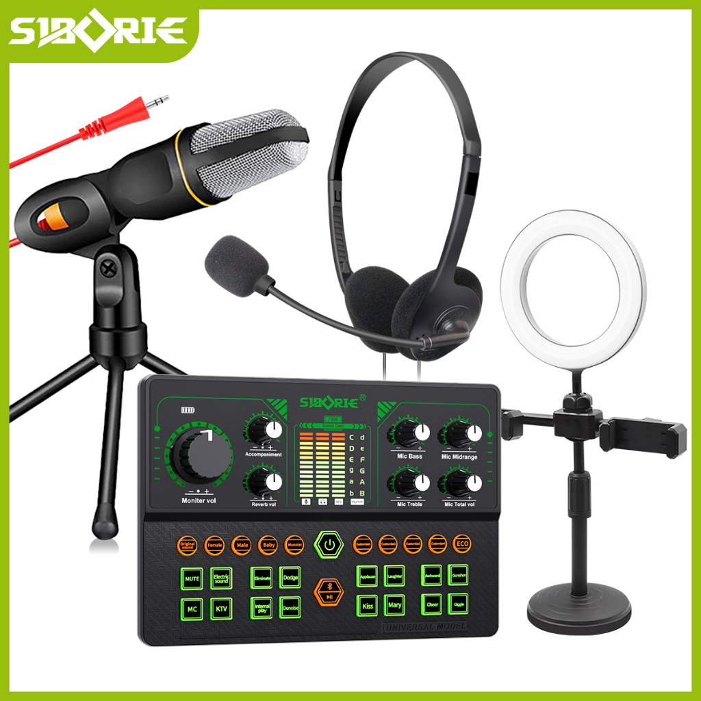 Jual Siborie Paket lengkap soundcard F996+SF666 Mic+H1/H2/H3 headphone ...