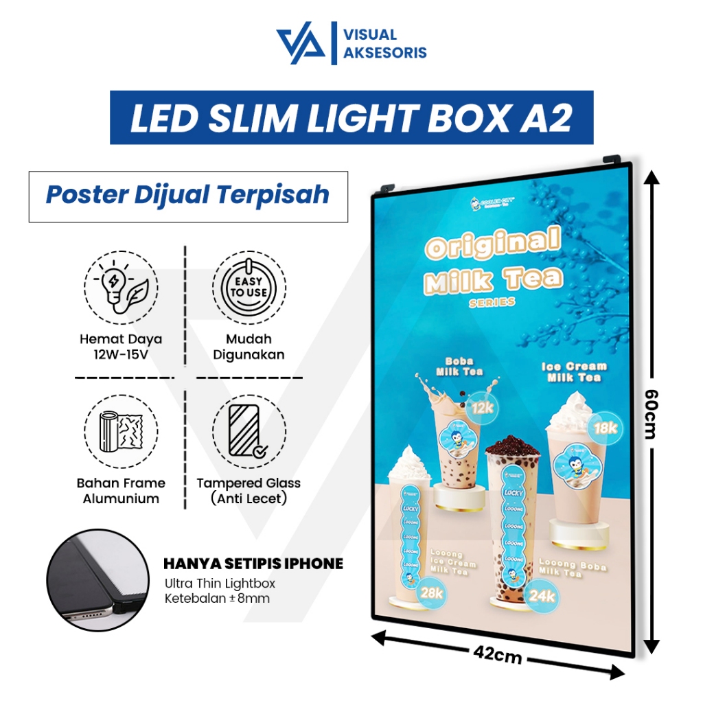 Jual Slim Light Box LED | Backlight Display Menu Poster | LED Menu ...