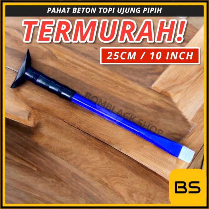 Jual Pahat Beton Rata Pipih 8 10 12 inch Pahat Betel Batu Besi Karet ...