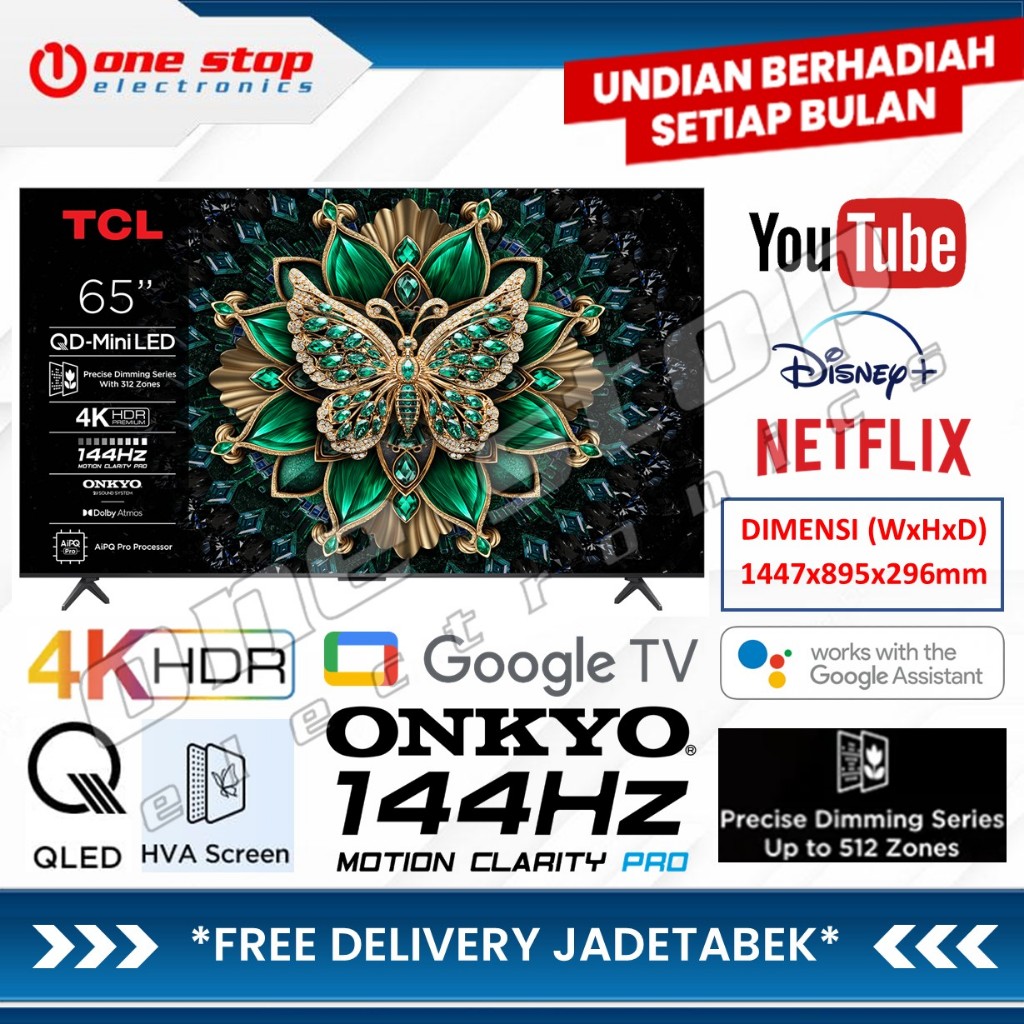 Jual TCL 65C6K / C6K Premium QD-MiniLED 4K UHD Smart Google TV 65 Inch ...