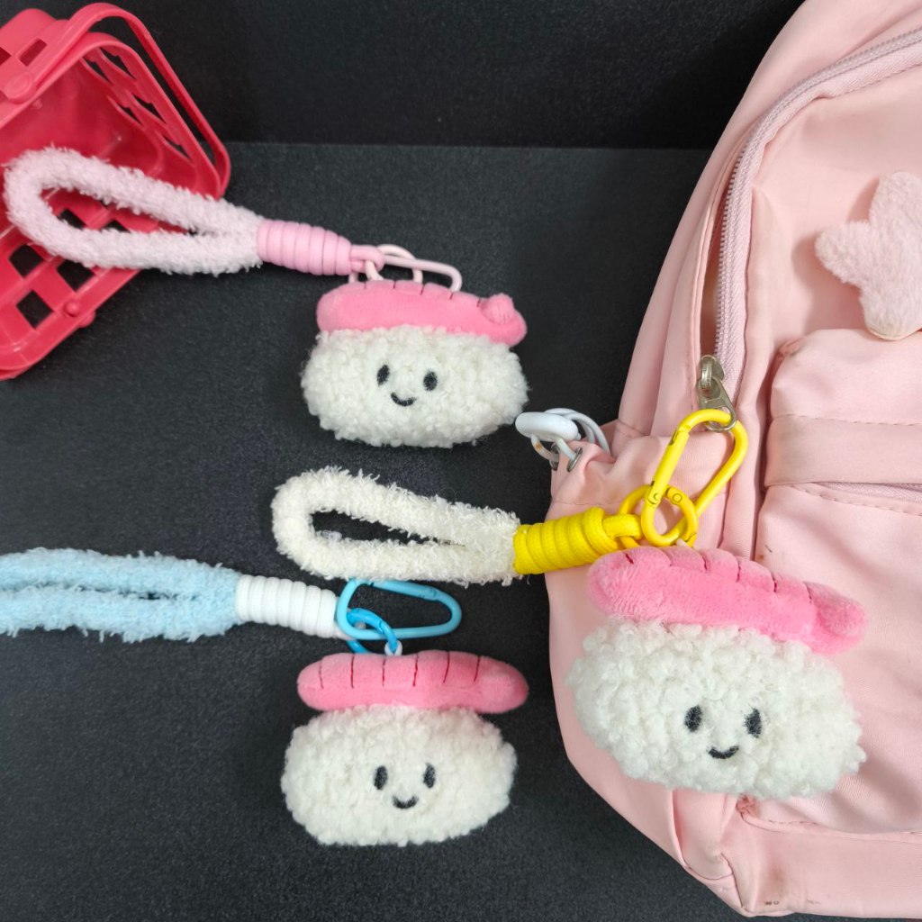 Jual Keychain Sushi Pink / Strap Phone Plushie Sushi / Cute Bagcharm ...