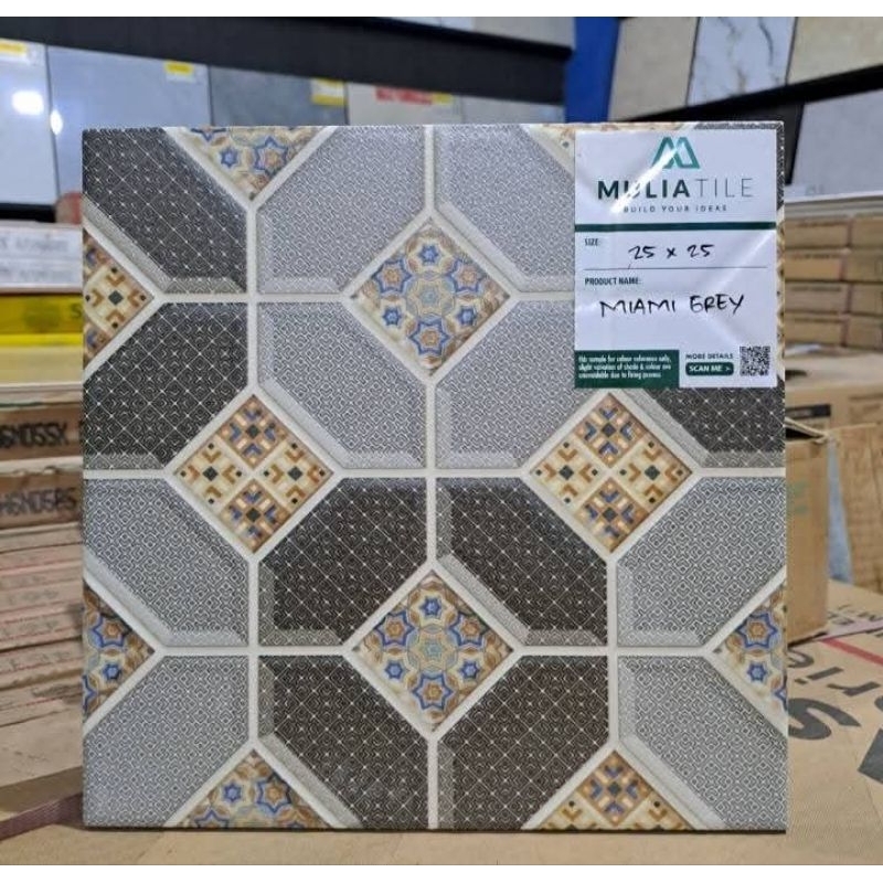 Jual keramik lantai 25x25.Miami Grey/Mulia tile | Shopee Indonesia