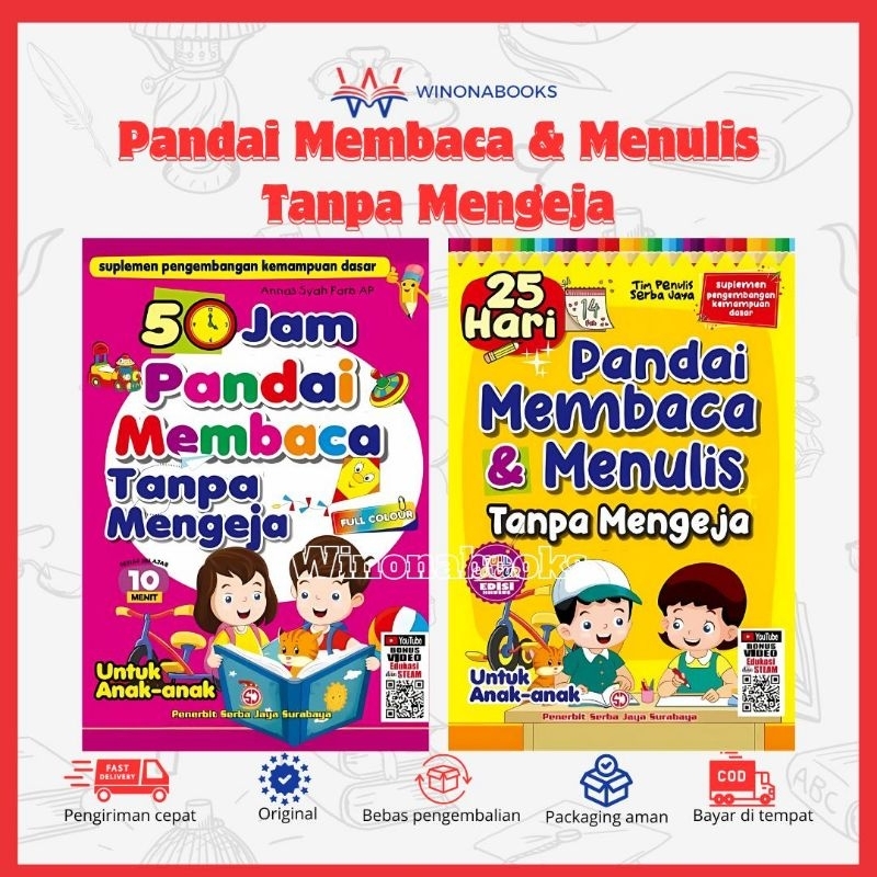 Jual 25 Hari Pandai Membaca & Menulis Tanpa Mengeja dan 50 Jam Pandai ...
