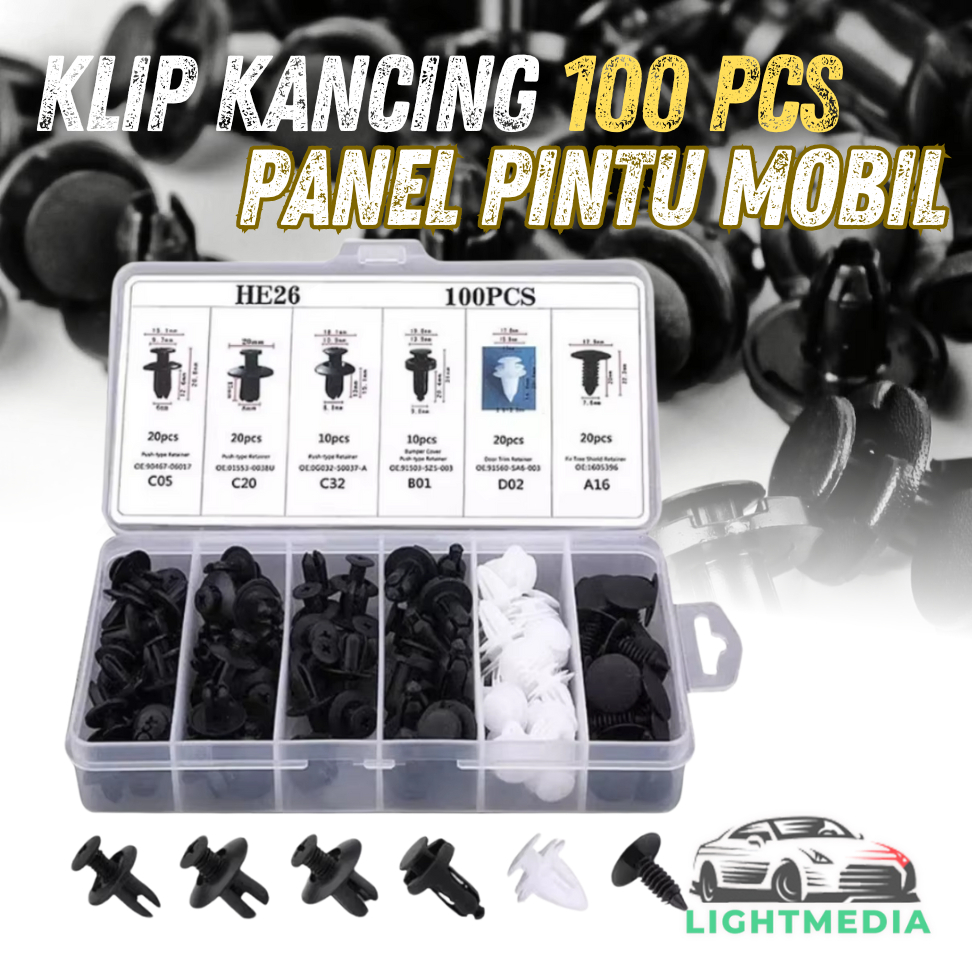 Jual kancing klip Door trim mobil universal Box 100pcs | Shopee Indonesia