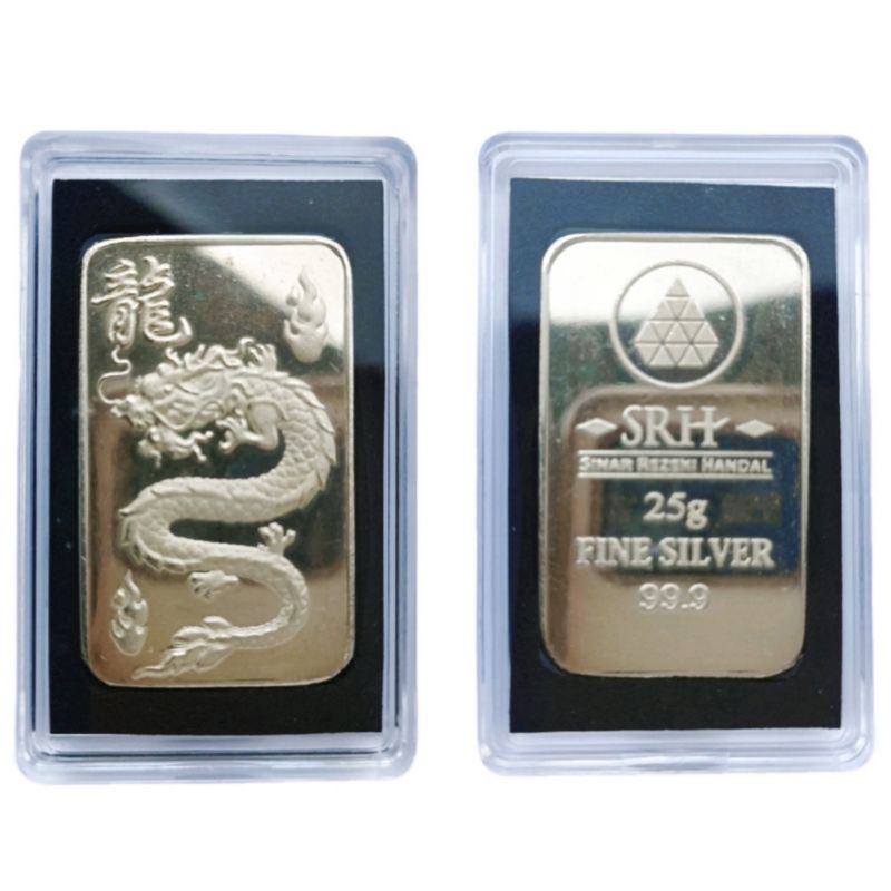 Jual Koleksi Perak Batangan Lawas SRH 10 & 25 gram, 999 fine silver ...