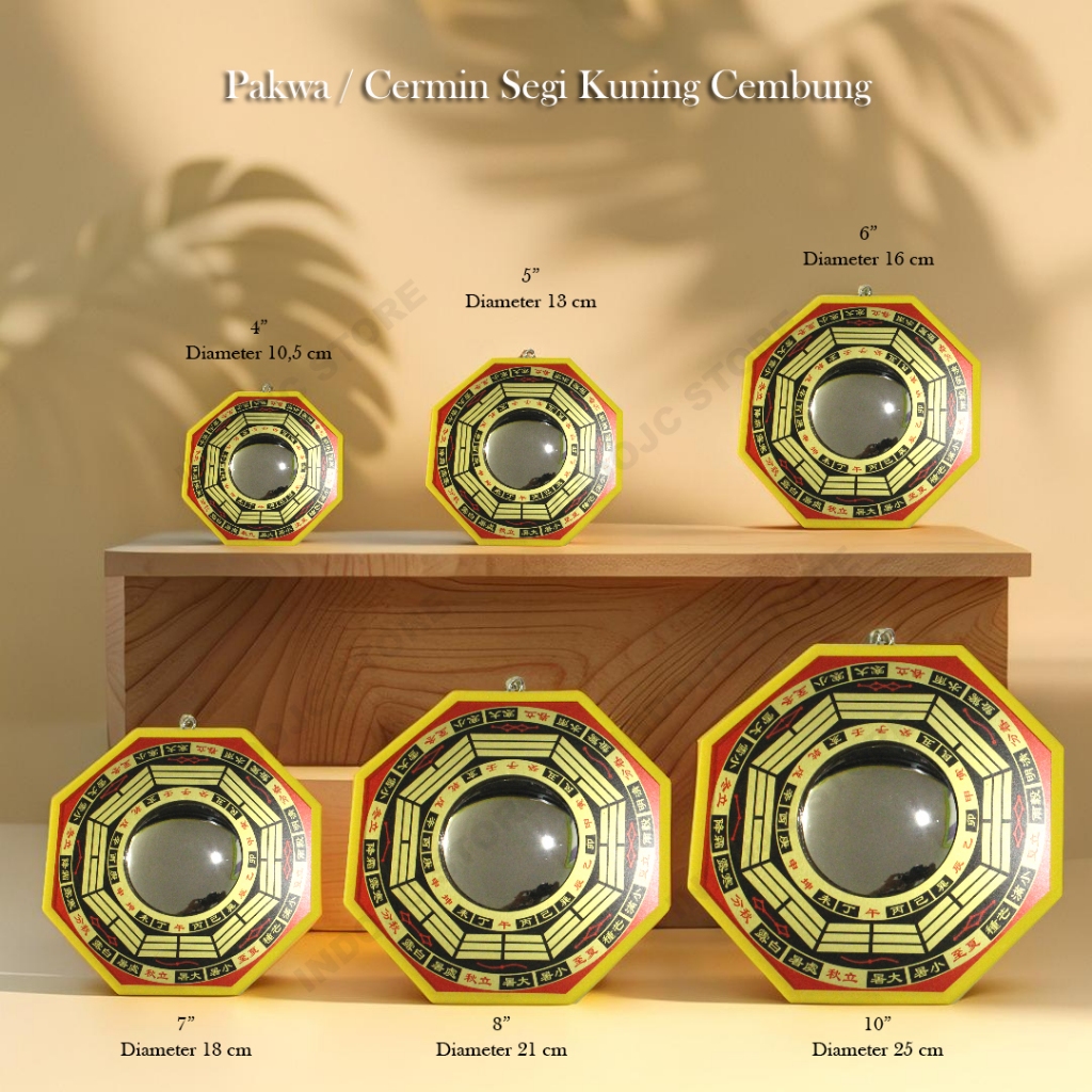 Jual Pakwa fengshui segi kuning kaca cembung / cekung | Shopee Indonesia