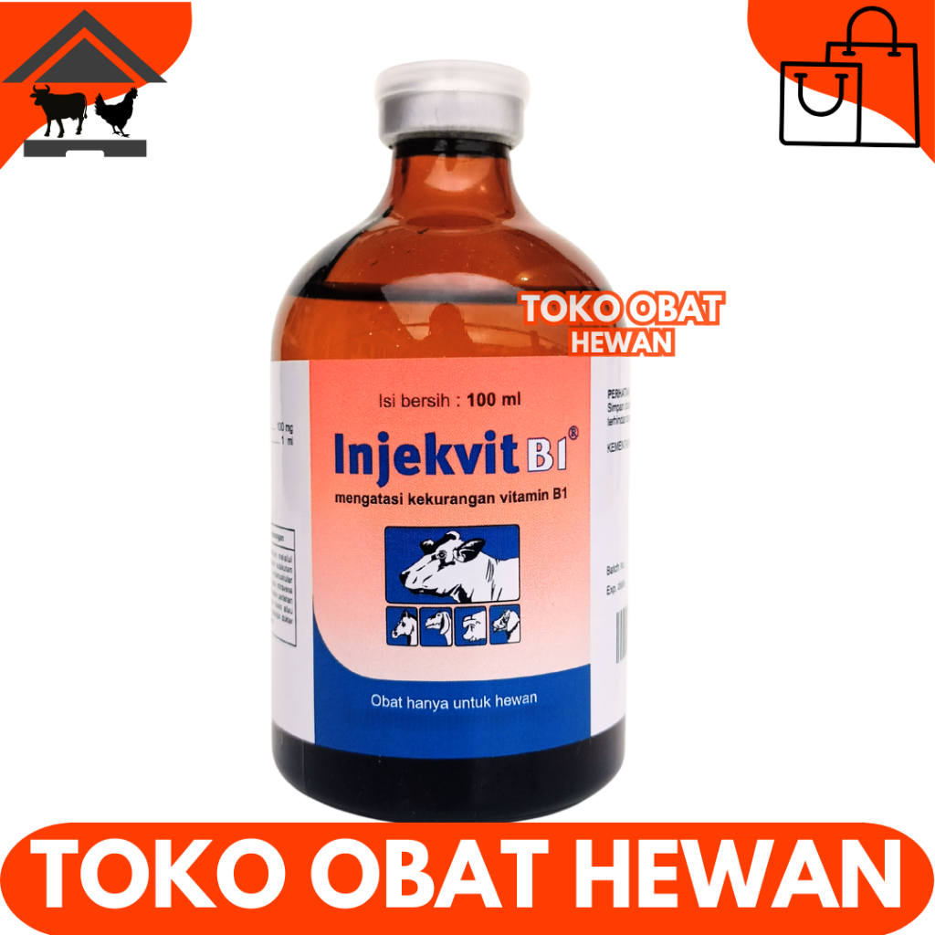 Jual INJEKVIT B1 100ML - Vitamin B1 hewan Sapi Kuda Babi Kambing Ayam ...
