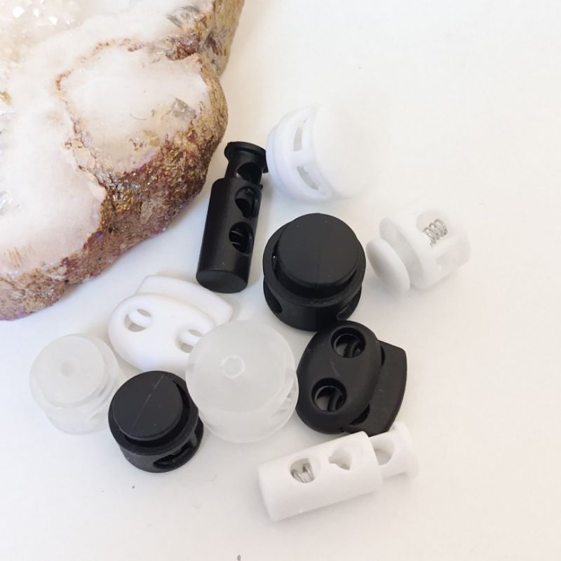 Jual (1 pcs)Stoper Stopper Klakson Tali Strap mask Jacket Hitam Putih 2 ...