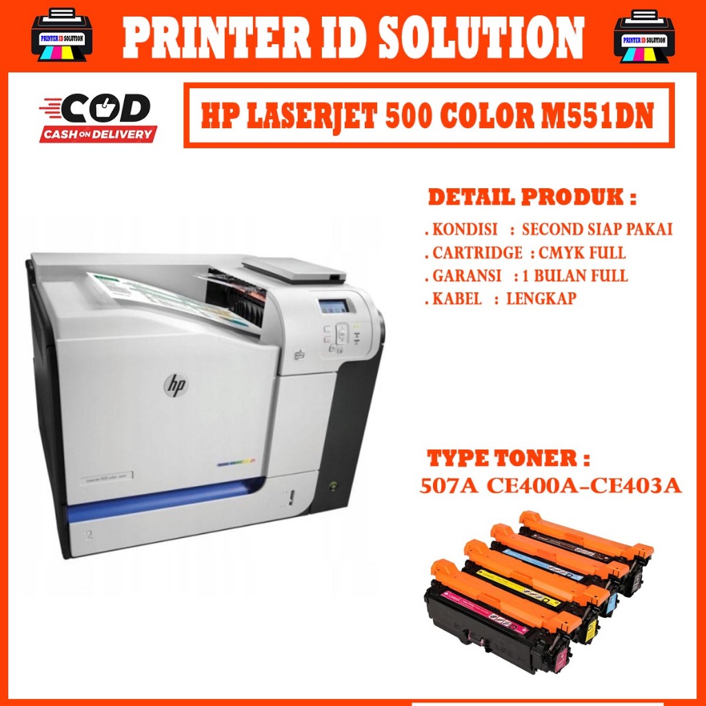 Jual PRINTER HP LASERJET PRO 500 COLOR M551 M551DN BARU MASIH DUS ...