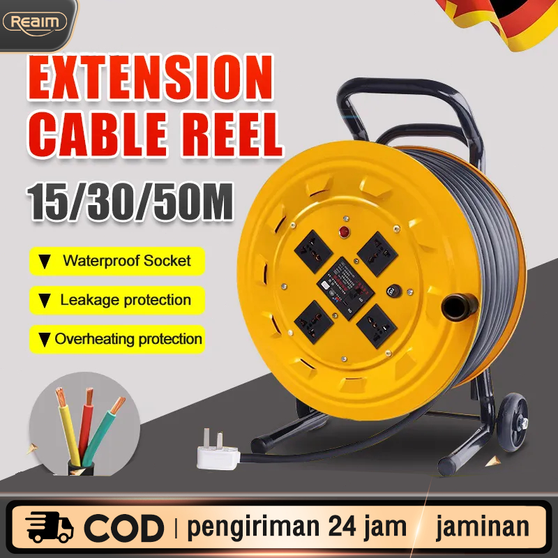 Jual Kabel Roll Rollan DENGAN KABEL 15 Meter Waterproof Tutupan Safety ...