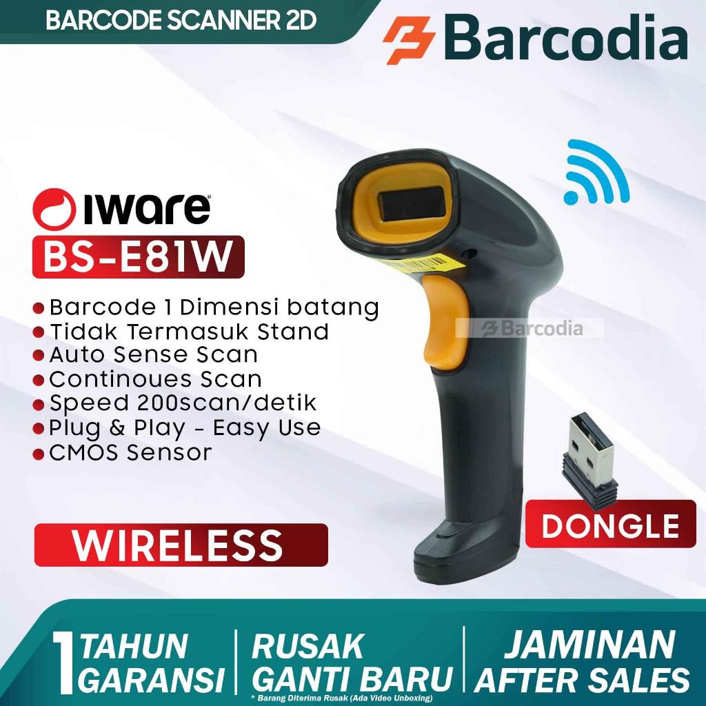 Jual BARCODIA Barcode Scanner Wireless Iware BS-E81W 1D | Shopee Indonesia