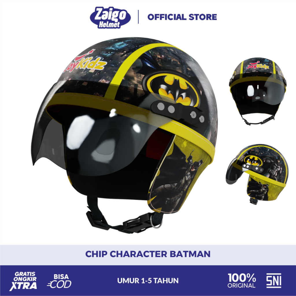 Jual Helm Anak Laki-Laki Cowok SNI Motif Karakter Batman Umur 1-5 Tahun ...
