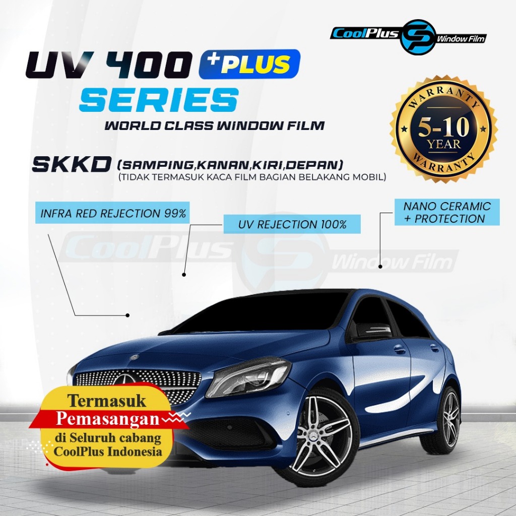 Jual CoolPlus Kaca Film Mobil Seri UV400 Plus Untuk SKKD (Kiri Kanan Depan) Tanpa Belakang ...