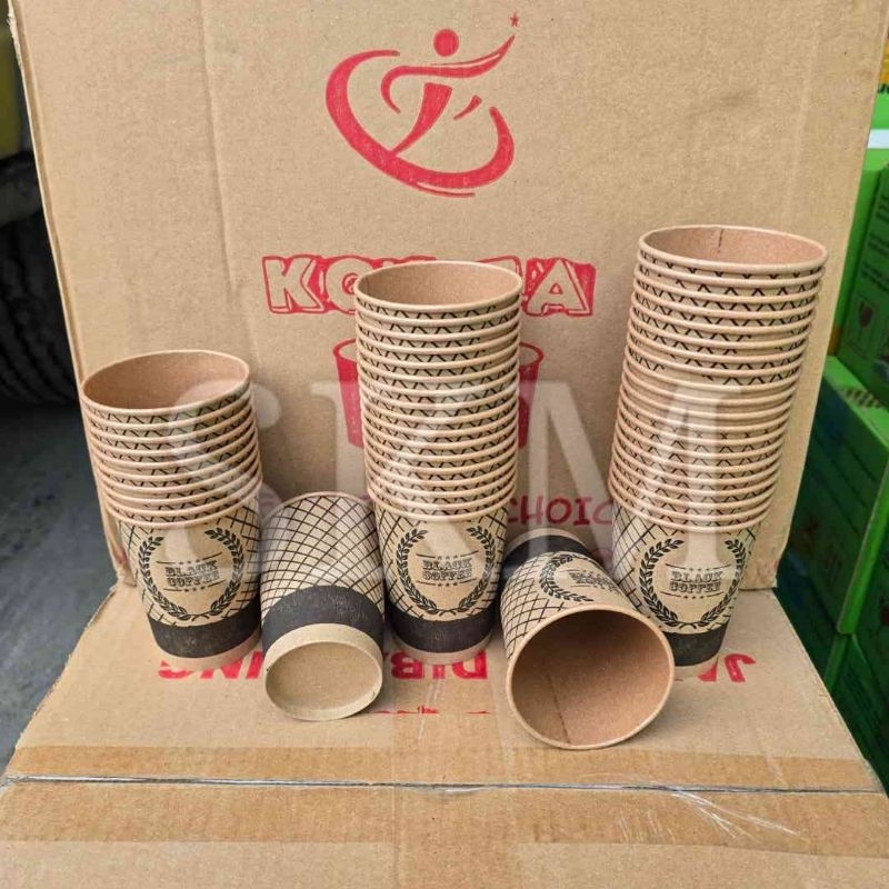 Jual [50 PCS] Paper Cup kraft 8 Oz Motif / Gelas Kertas Minuman Panas 8 Oz Kraft Motif | Shopee ...