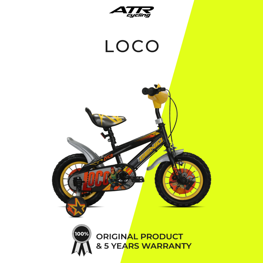 Jual Sepeda Anak Kids Bike 12-01SP GENIO LOCO 12 (24) BK-YLOR | Shopee ...