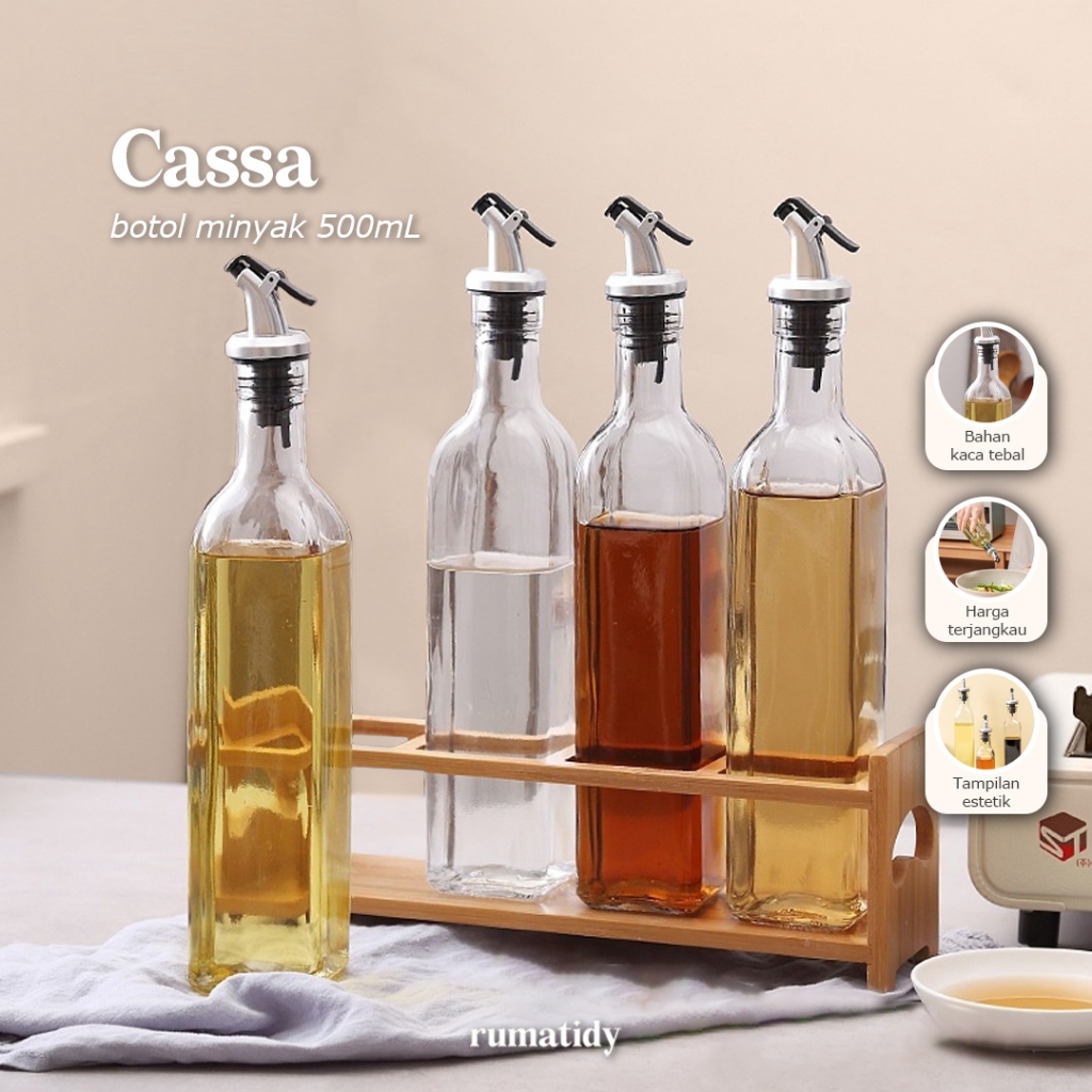 Jual 【RUMATIDY】CASSA Botol Minyak Goreng Kaca Bening Wadah Minyak ...